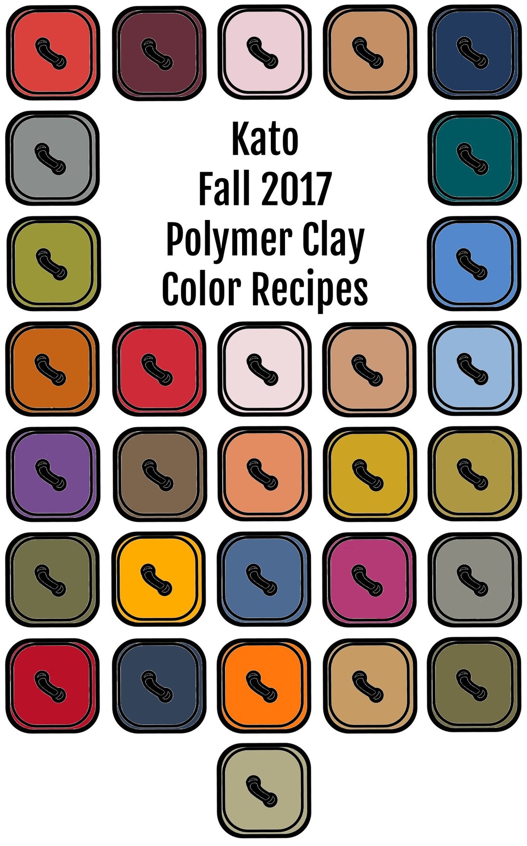 Kato Polymer Clay Color Recipes for Fall 2017, Polymer Clay Recipes ...