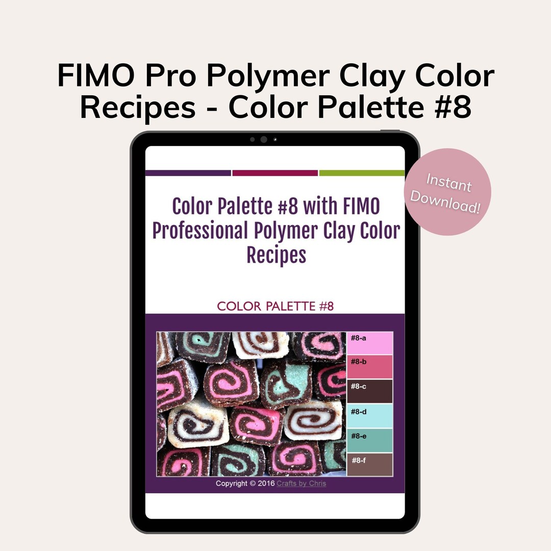 FIMO Professional Polymer Clay Color Mixing Recipes for Color Palette 8 ...
