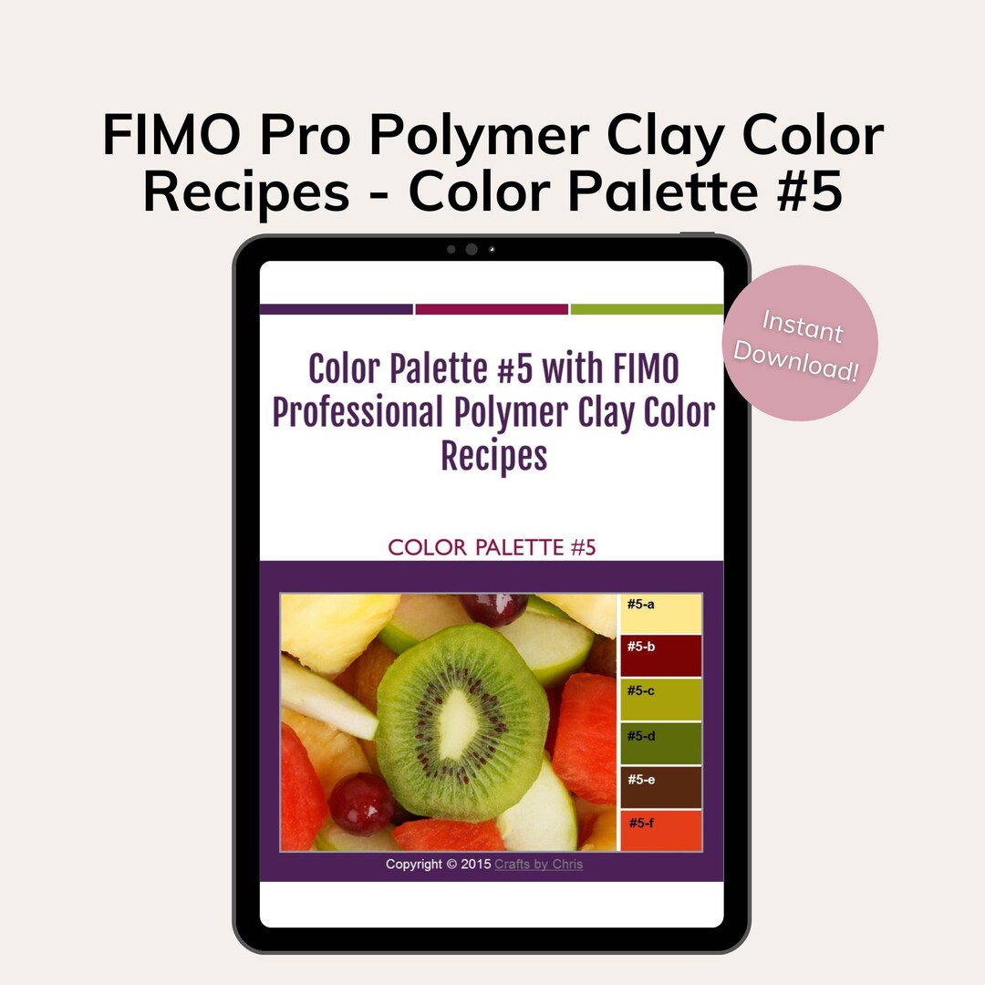 6 FIMO Professional Polymer Clay Color Recipes for Color Palette 5 ...