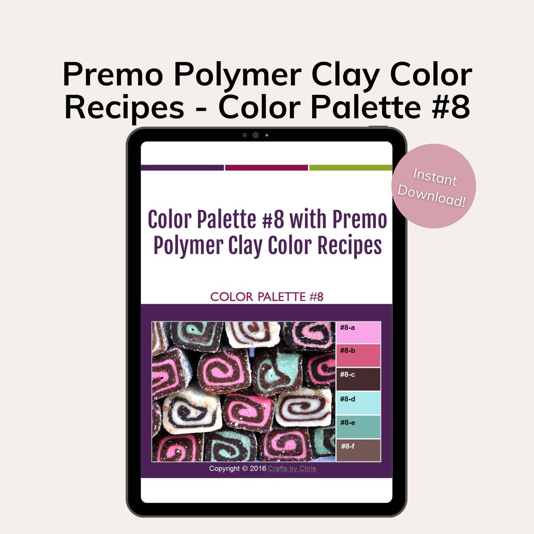 Premo Polymer Clay Color Mixing Recipes for Color Palette 8 - Etsy