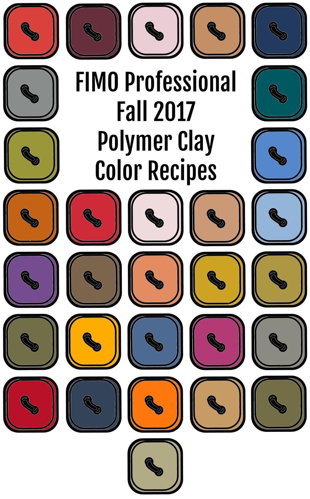 FIMO Pro Polymer Clay Color Recipes for Fall Winter 2017, Polymer Clay ...
