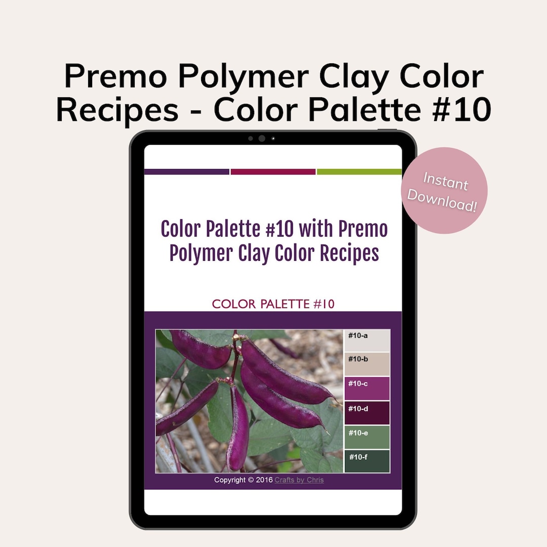 Premo Polymer Clay Color Recipes for Color Palette 10, Polymer Clay ...