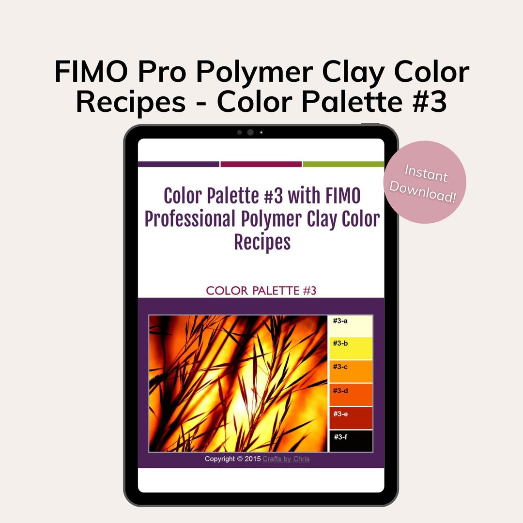 FIMO Professional Polymer Clay Color Mixing Recipes for Color Palette 3 ...