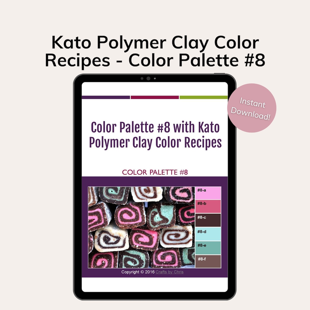 Kato Polymer Clay Color Mixing Recipes for Color Palette 8, Polymer ...