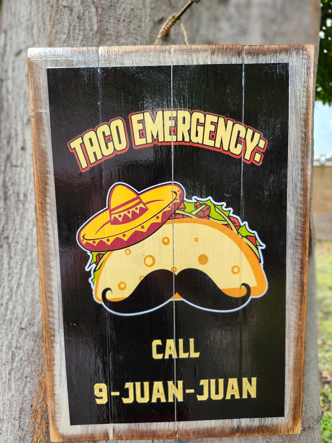 Taco Emergency Wood Sign - Etsy