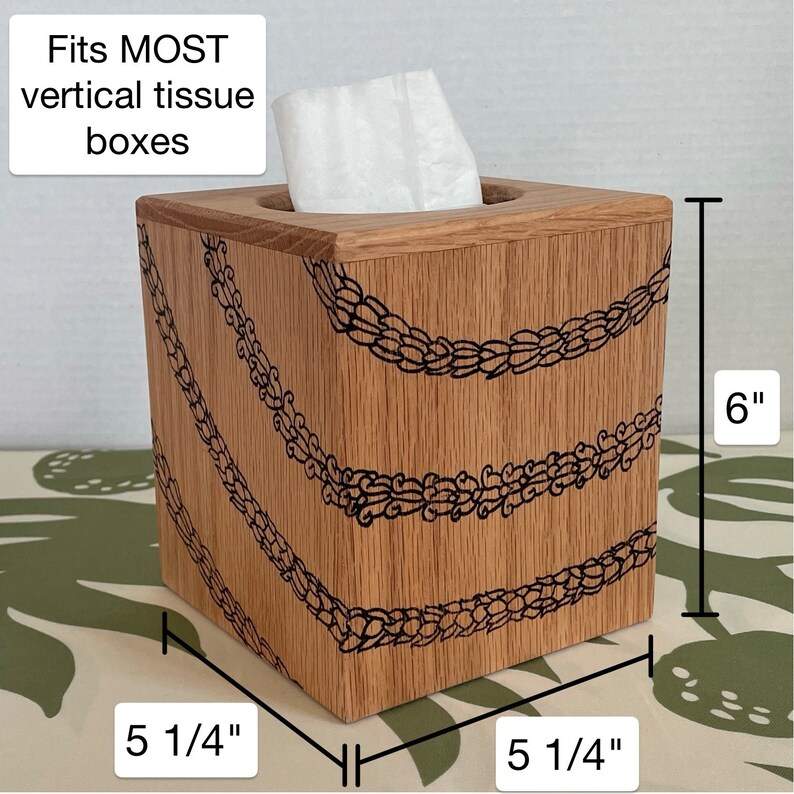 Hawaiian Lei Wooden Tissue Box Holder puakenikeni, Pikake, Crown Flower ...