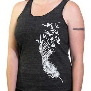Bird Feather Womens Graphic Boho Tank Top - Etsy