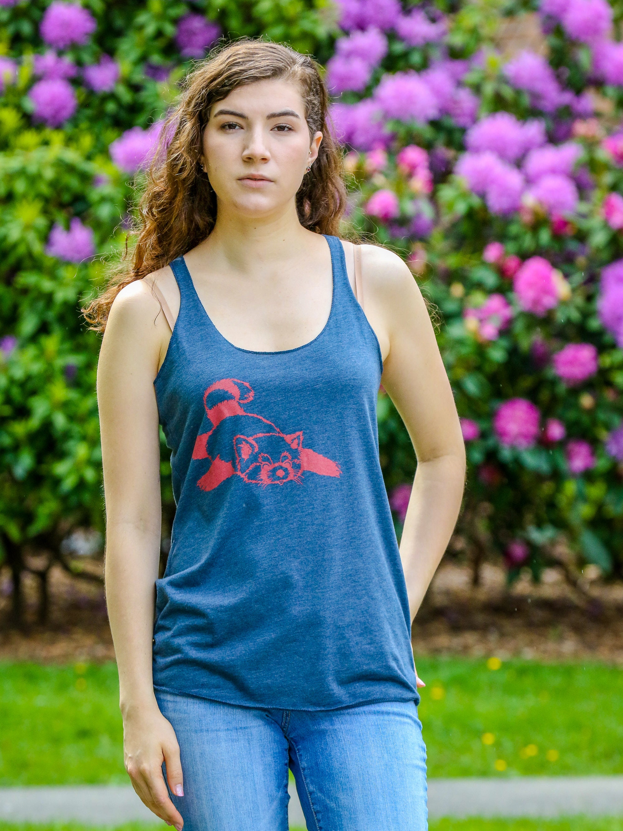 Red Panda Shirt Funny Animal Art Workout Tank Tops for Women | Etsy