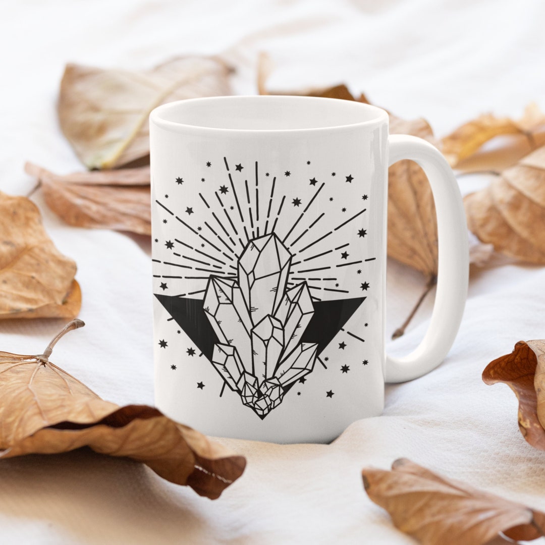 Dark Academia Metaphysical Healing Crystals Ceramic Coffee Mug ...