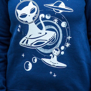Alien Cat Shirt, Sweater or Sweatshirt Cat Lover Gift for Women Space ...