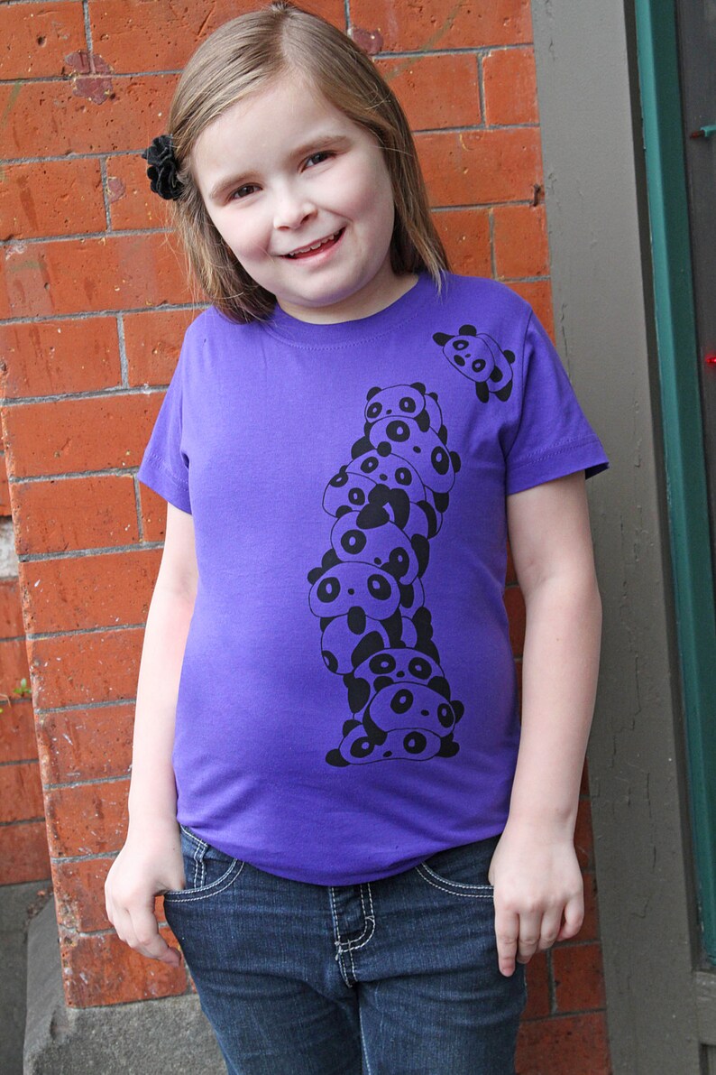 Purple Panda Girls T Shirt Funny T Shirt Gift for Kids - Etsy