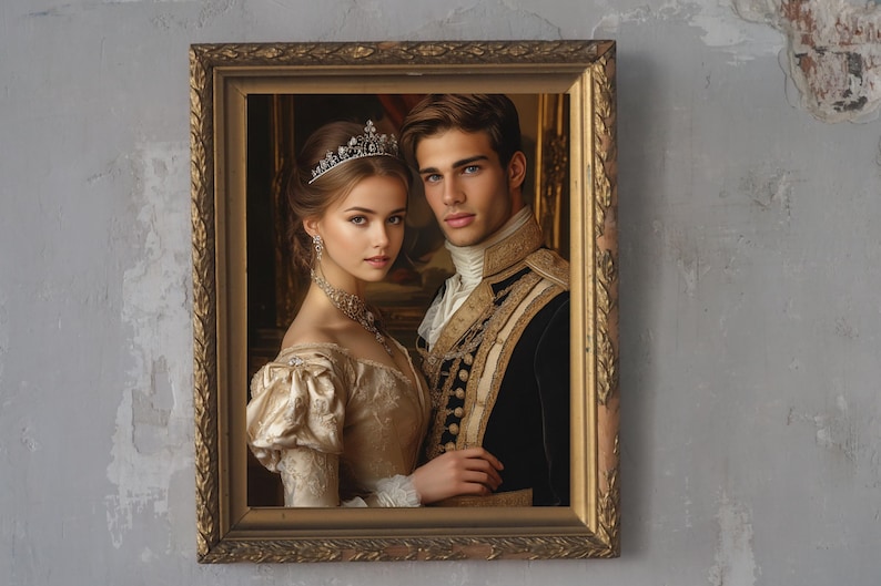 Custom Royal Couple Portrait Queen and King From Photo Custom Royal ...