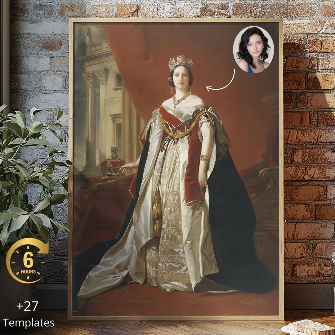 Custom Queen Victoria Portrait, Historic Royal Portrait From Photo ...