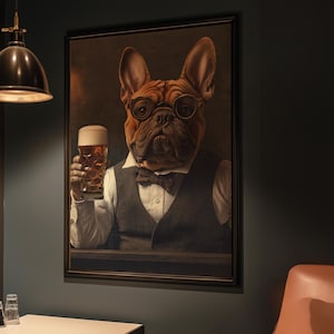 Barmen Dog Portrait, Custom Pet Art for Cocktail Lovers, Unique Bar ...