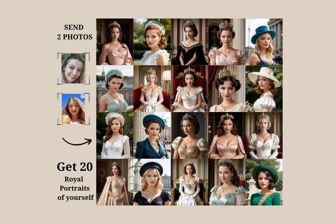 Royal Portrait Old Money Portraits Custom Queen From Photo Personalized ...