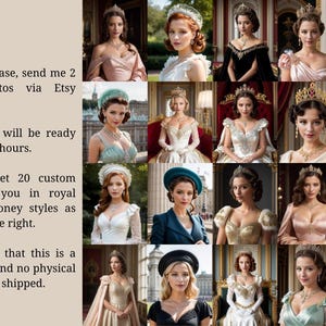 20 Queen Royal Custom Portrait for Birthday Gift Old Money Portrait for ...