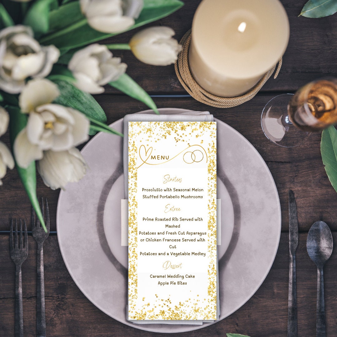 Modern Menu Card Template, Wedding Menu, Food Menu Wedding Rustic Menu ...