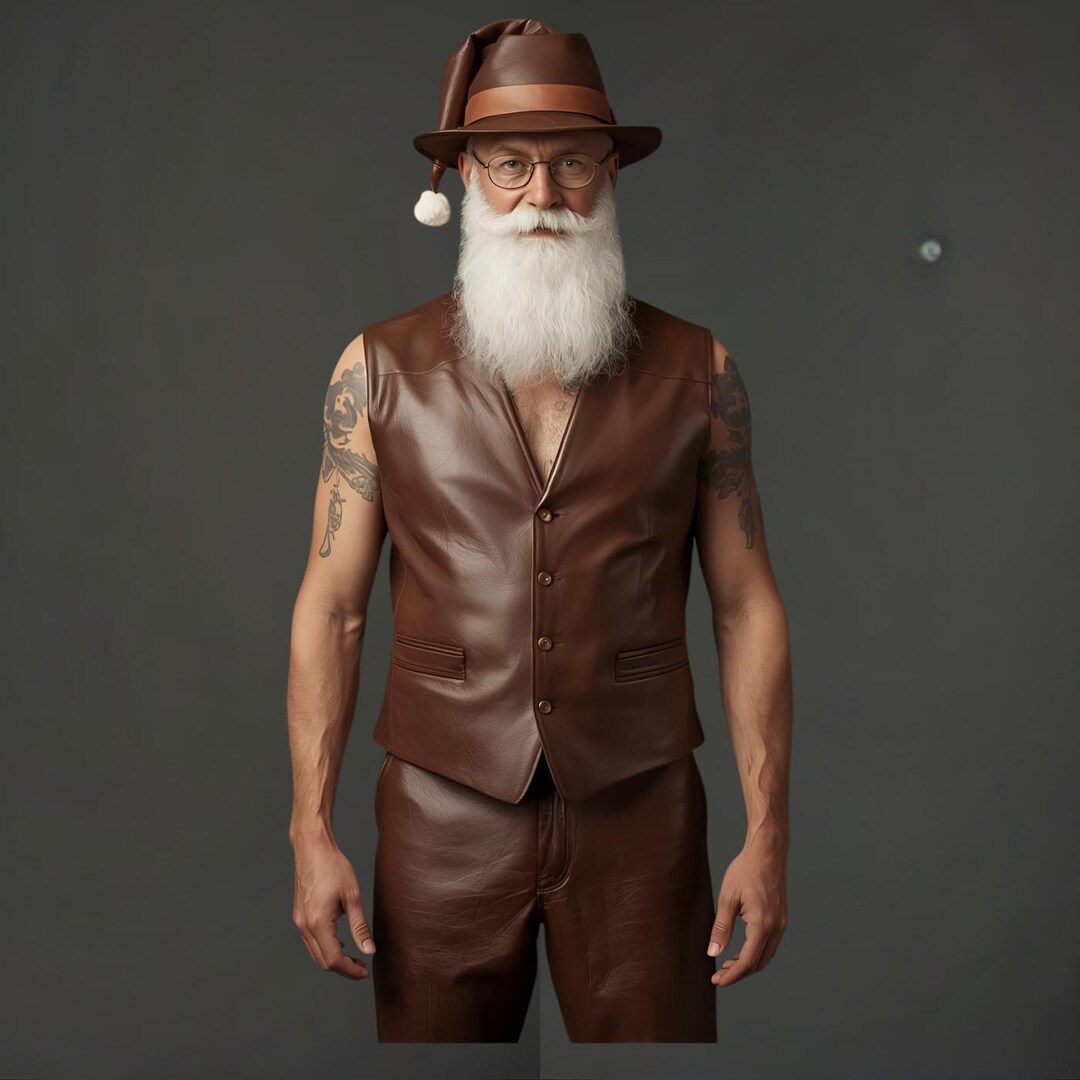 Brown Leather Santa Rebel Outfit – Full Product - Etsy