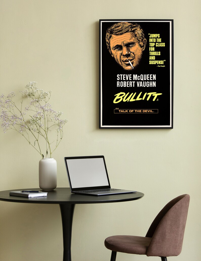 Bullitt Movie Poster-high Quality Canvas Movie Poster Wall Art-home ...