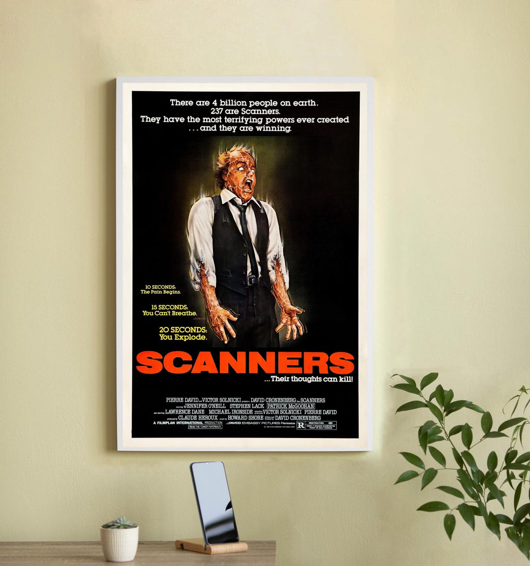 Scanners Movie Poster-high Quality Canvas Movie Poster - Wall Art-home ...