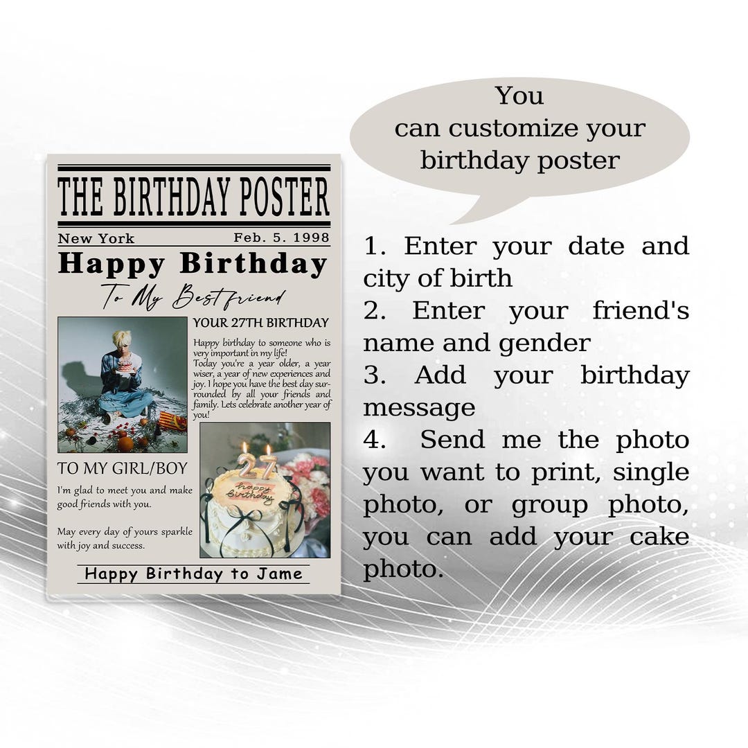 Custom Birthday Poster-high Quality Canvas Movie Poster - Wall Art-home ...