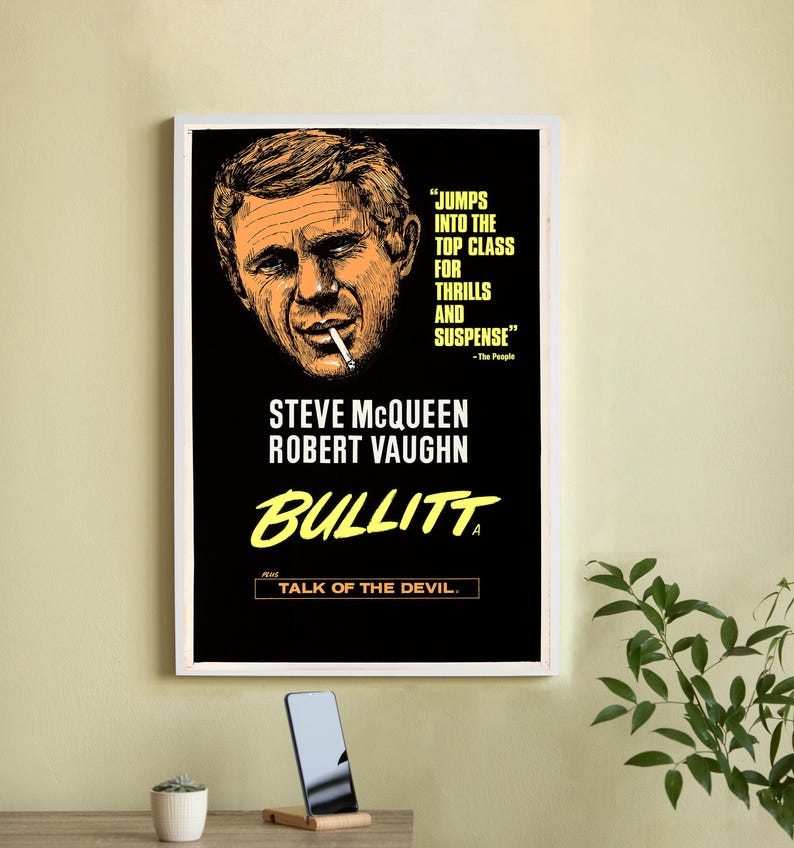 Bullitt Movie Poster-high Quality Canvas Movie Poster Wall Art-home ...