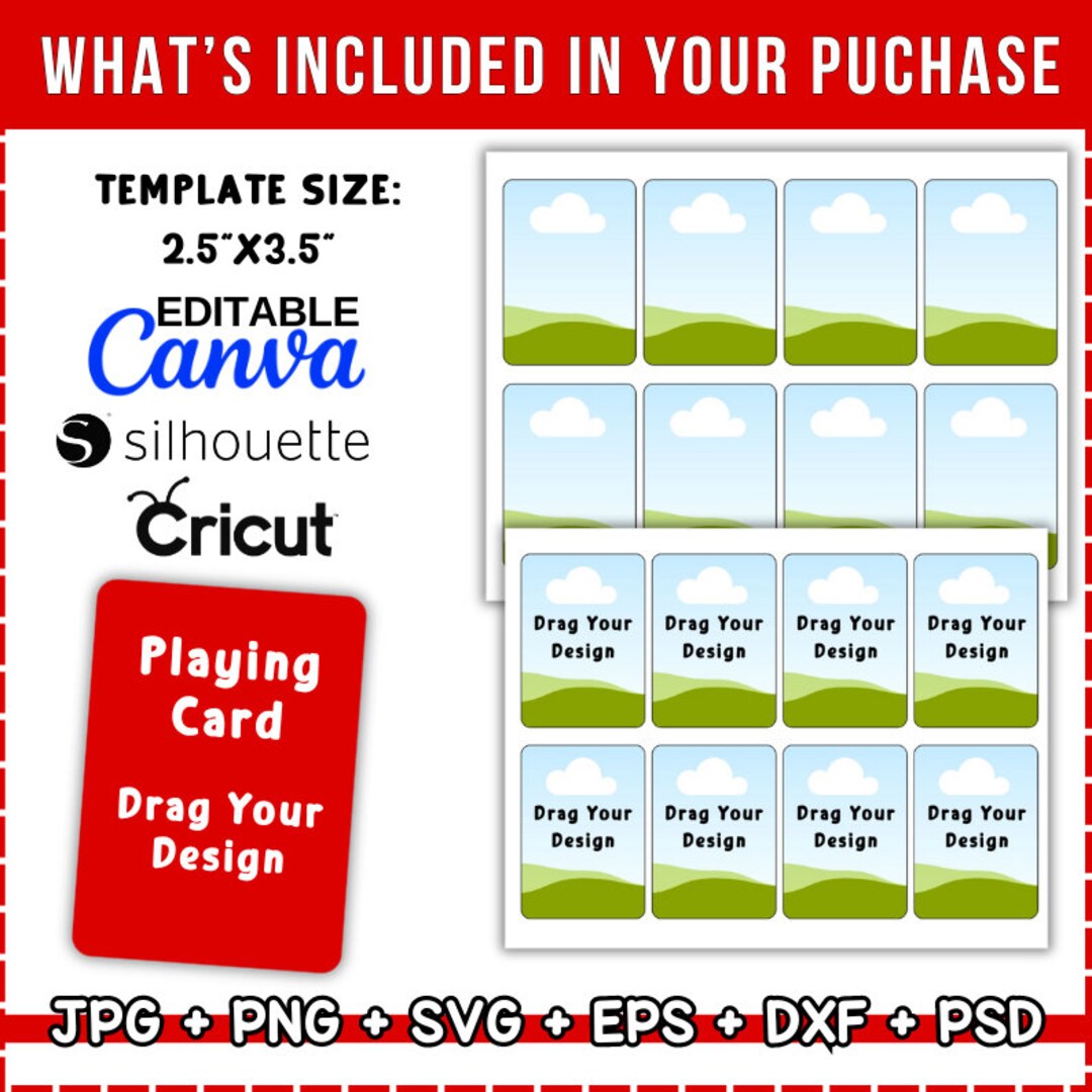 Blank Playing Card Template, Playing Card Template Svg, DIY Playing ...