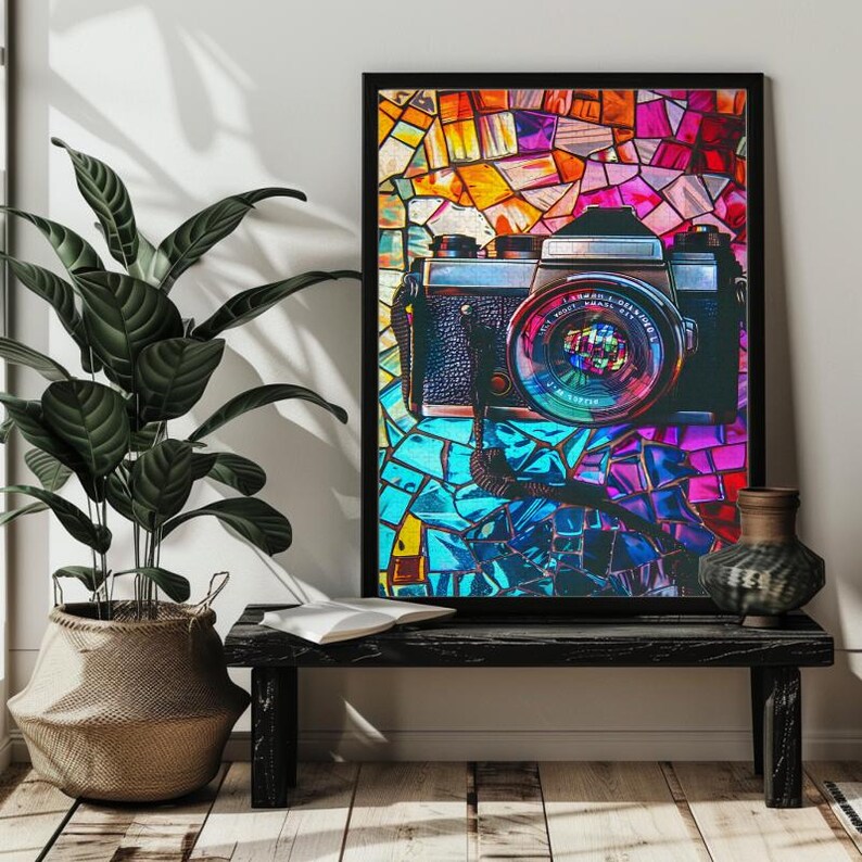 Stained Glass Camera Jigsaw Puzzle，200/300/500/1000 Wood Photography ...
