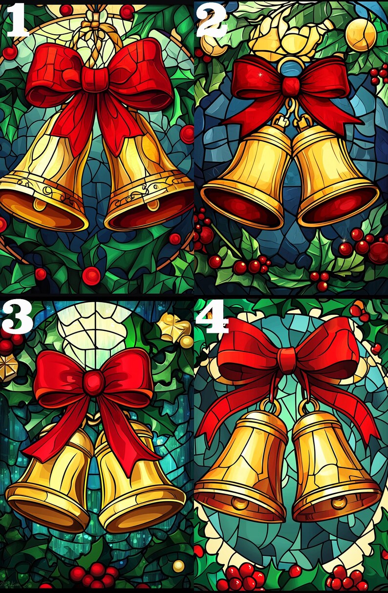 Stained Glass Christmas Bell Jigsaw Puzzles for Adults，christmas Bells ...