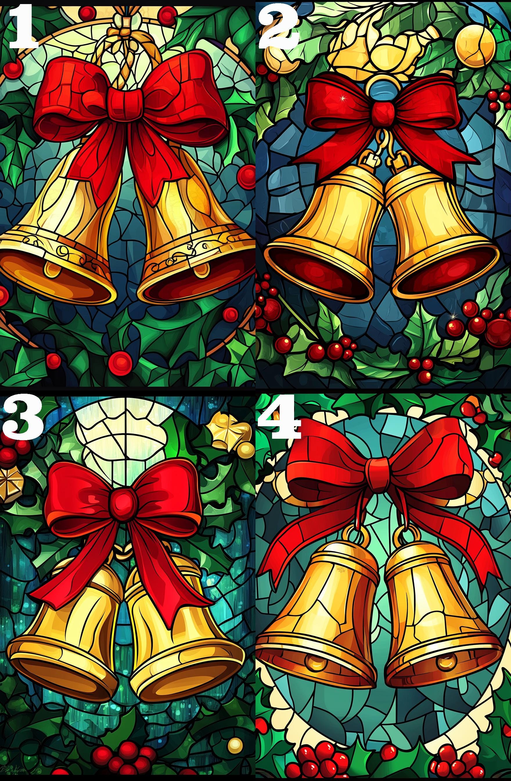 Stained Glass Christmas Bell Jigsaw Puzzles for Adults，christmas Bells ...