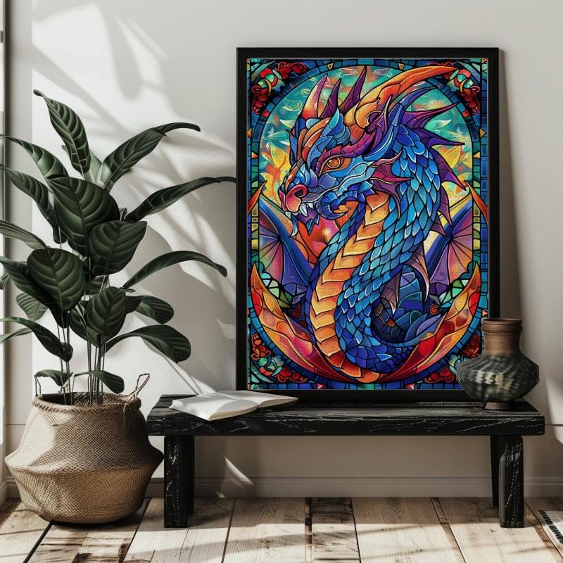 300,500,1000 Piece Stained Glass Dragon Jigsaw Puzzle,dragon Wood ...