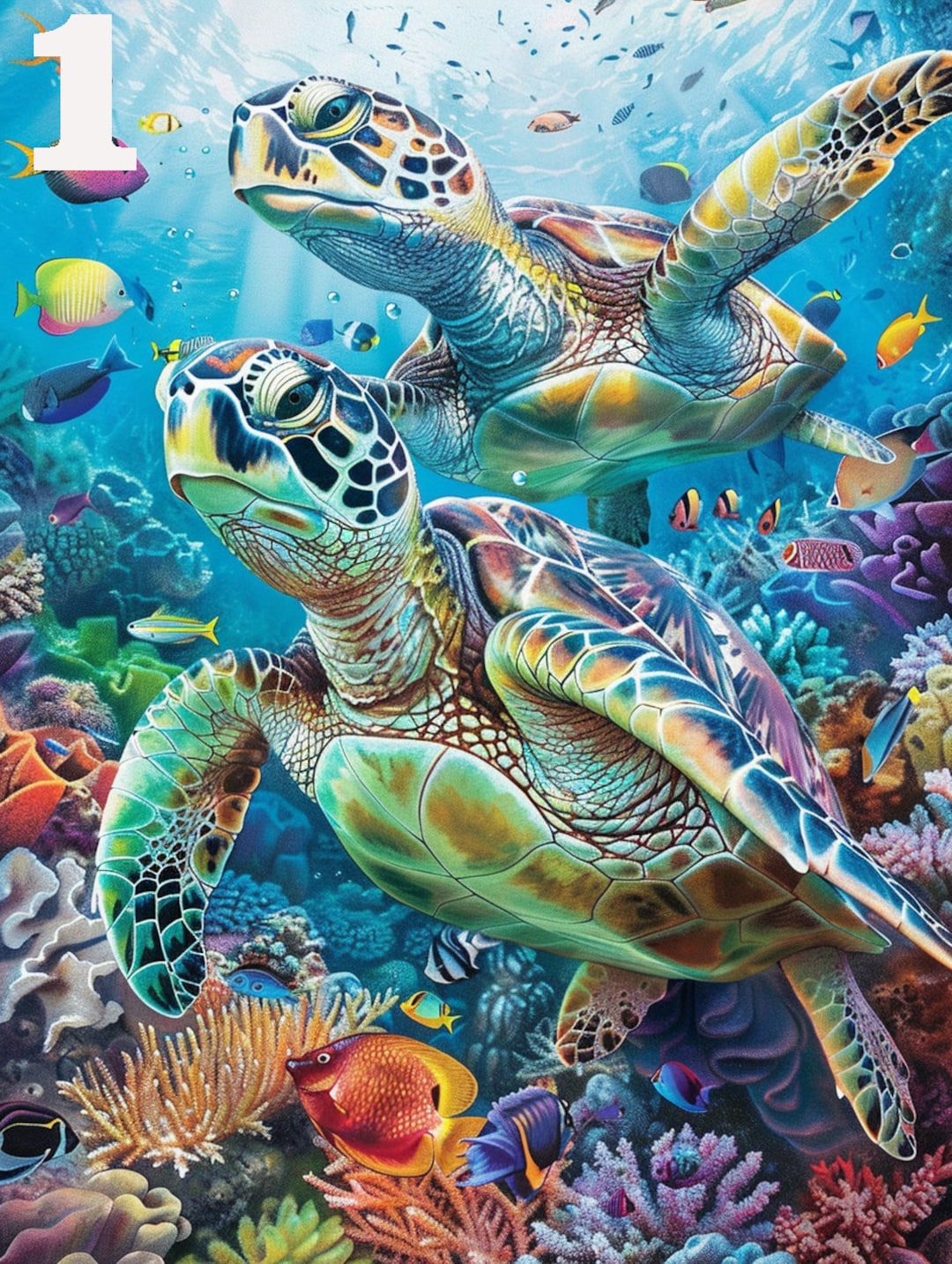 Sea Turtle 5D Diamond Painting Kits Gift DIY Diamond Mosaic Embroidery ...