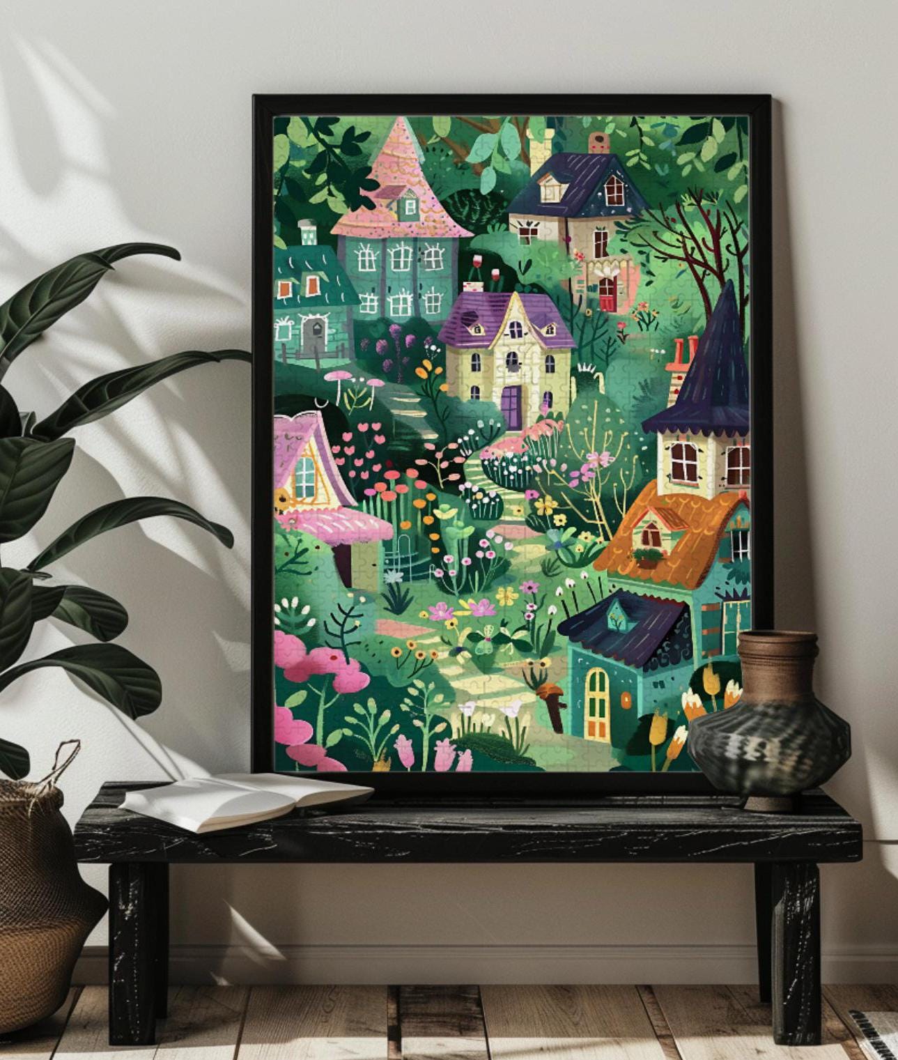 Cottagecore Village Jigsaw Puzzle 200/300/500/1000 Whimsical Spring ...