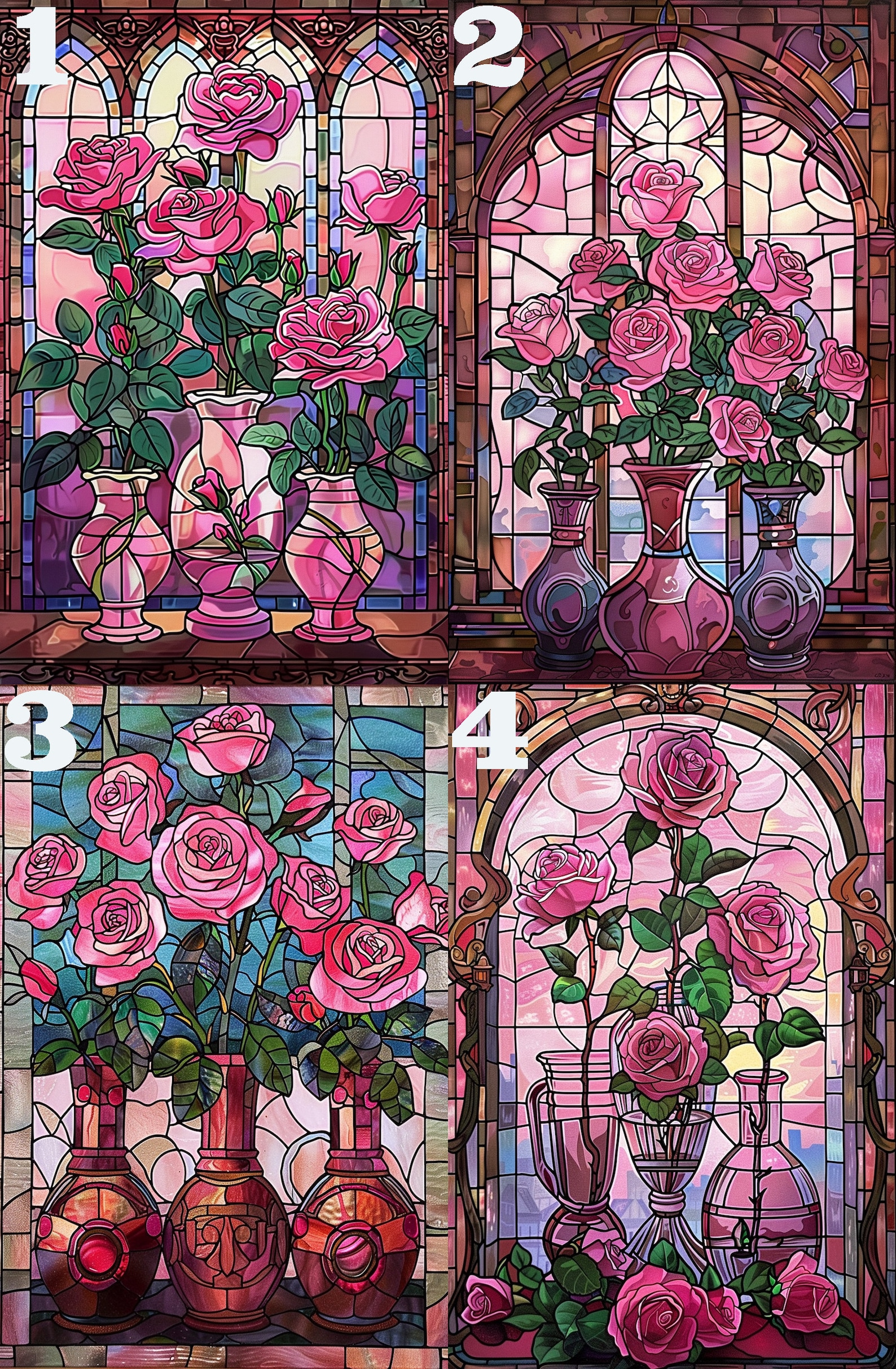 Pink Rose Stained Glass Jigsaw Puzzle for Wife/mom/couple Rose Puzzles ...