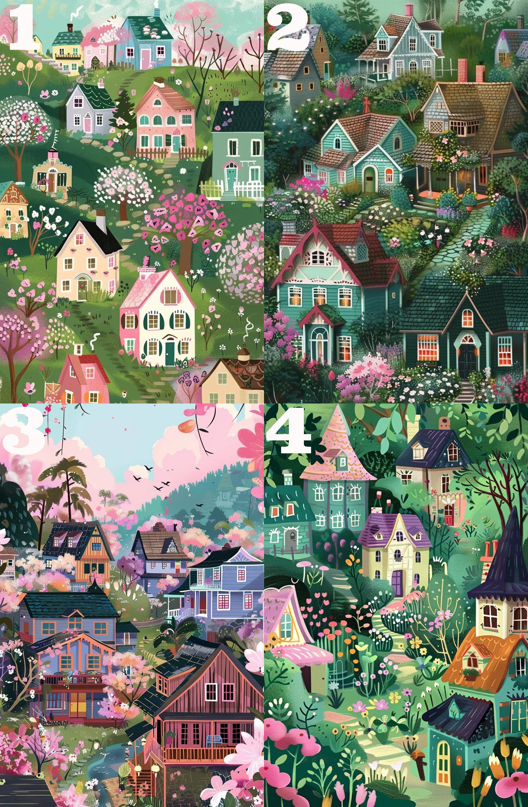 Cottagecore Village Jigsaw Puzzle 200/300/500/1000 Whimsical Spring ...