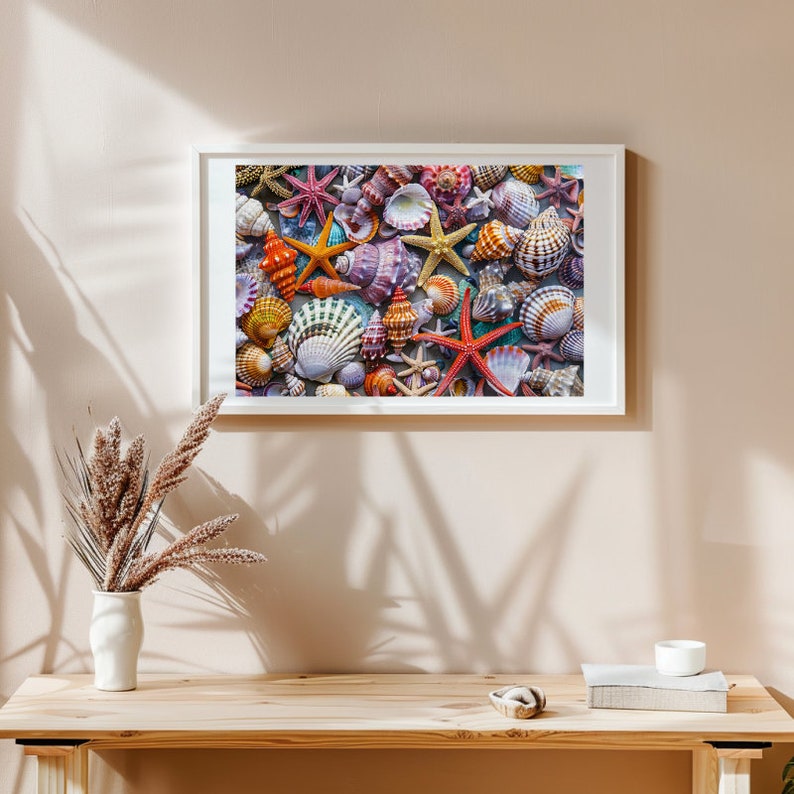 Stained Glass Beach Shells Starfish Jigsaw Puzzle，colorful Starfish ...
