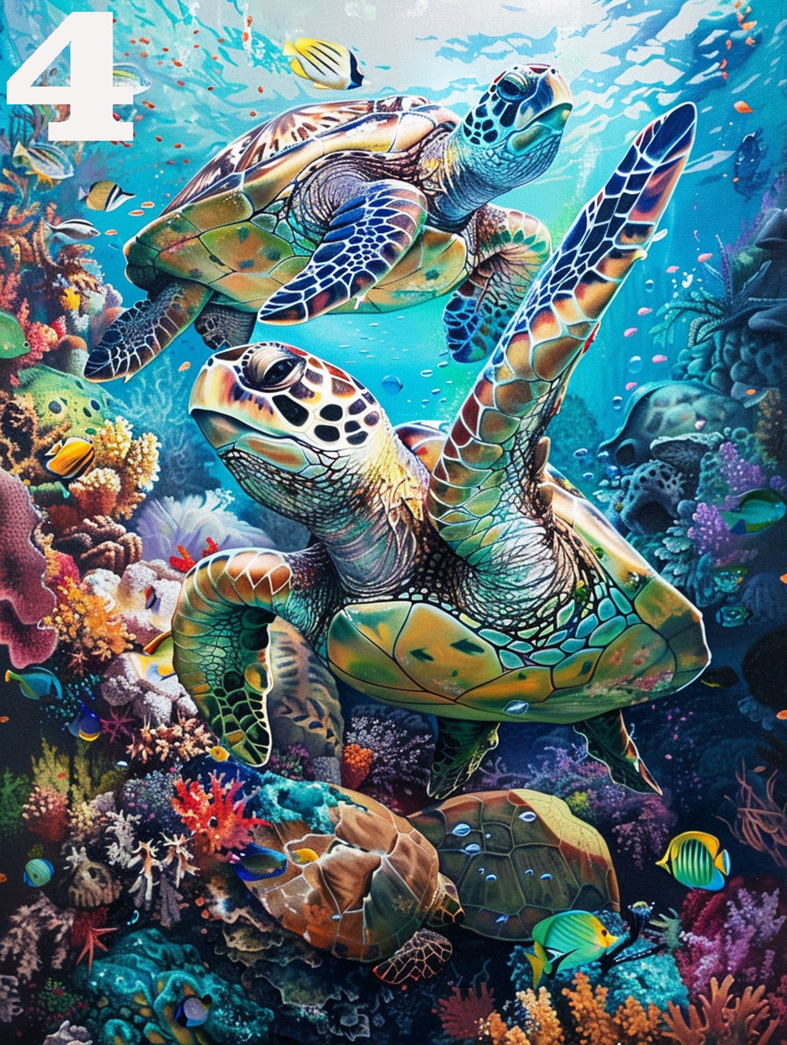 Sea Turtle 5D Diamond Painting Kits Gift DIY Diamond Mosaic Embroidery ...
