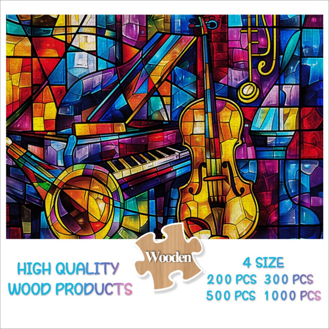 500,1000 Pieces Stained Glass Music Jigsaw Puzzle for Musician，colorful ...