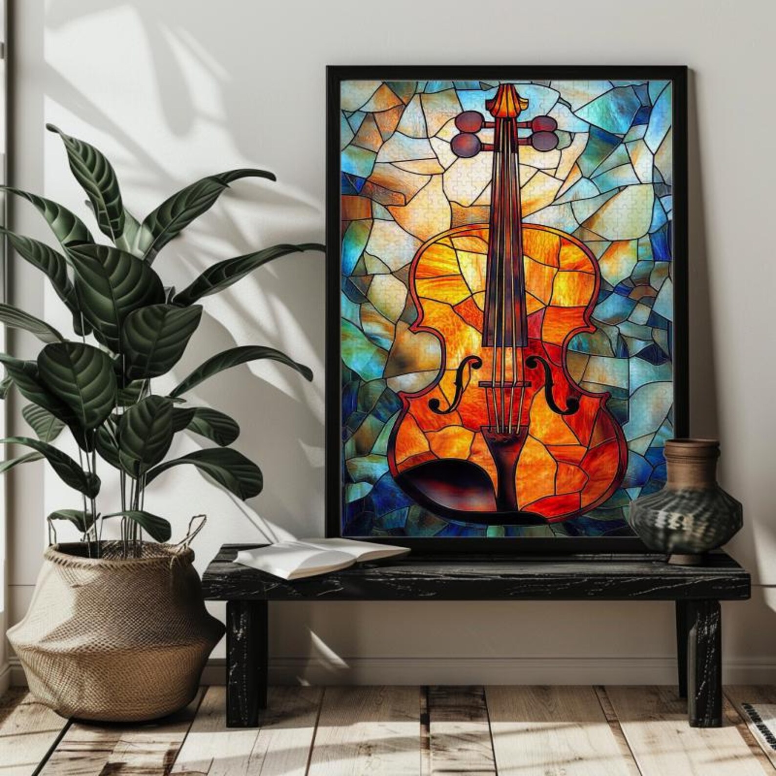Stained Glass Violin Jigsaw Puzzle for Musician 500,1000 Pieces ...