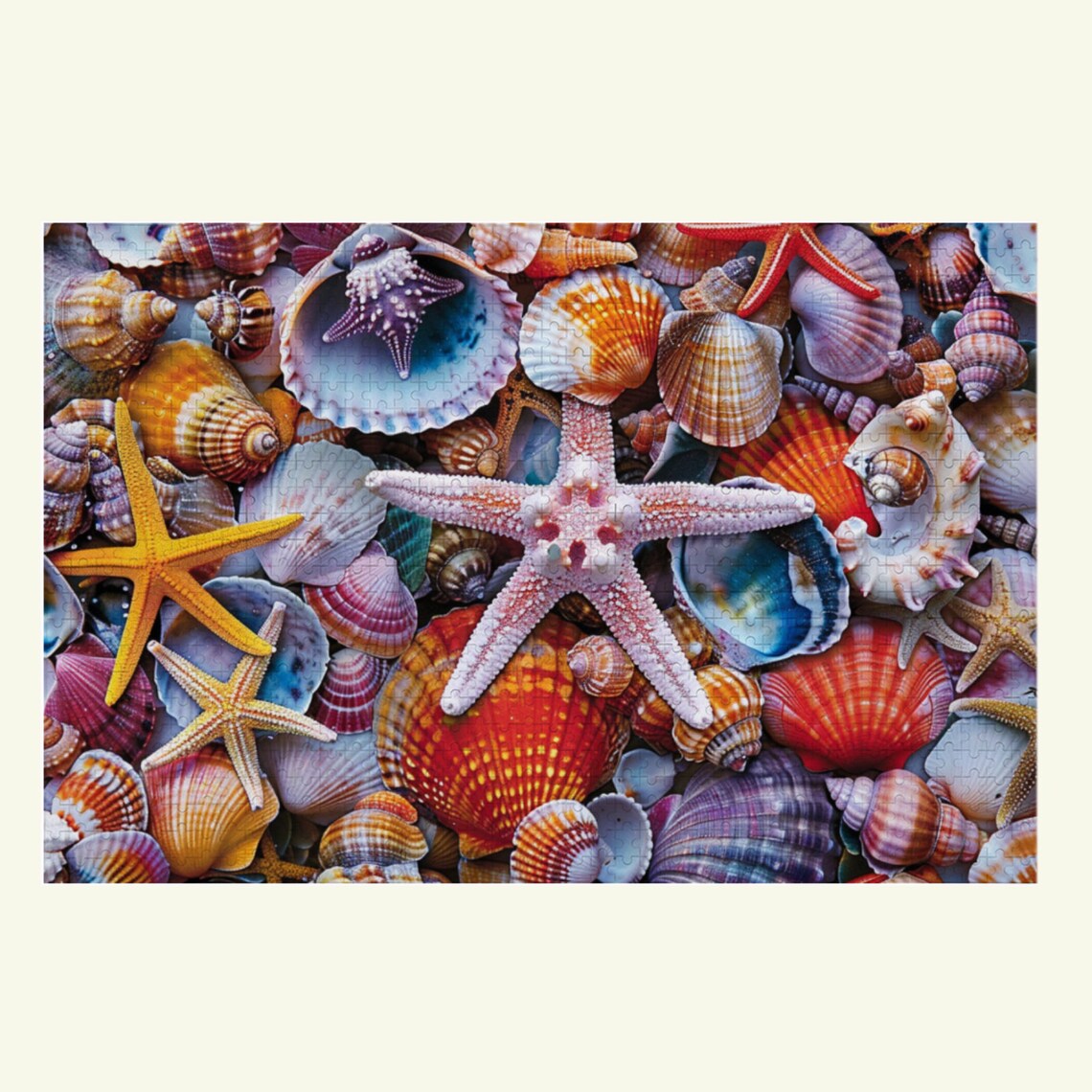 Stained Glass Beach Shells Starfish Jigsaw Puzzle，colorful Starfish ...