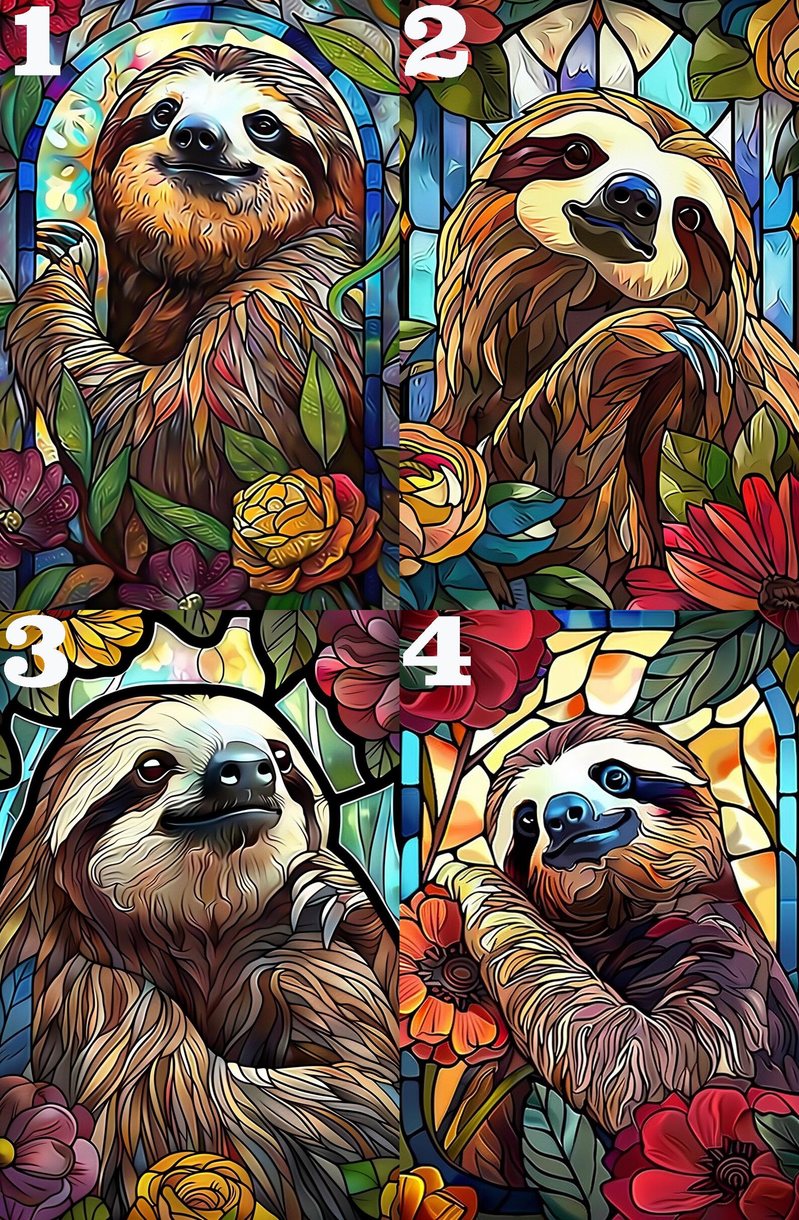 Stained Glass Sloth Jigsaw Puzzles for Adults 300/500/1000 Wood Sloth ...
