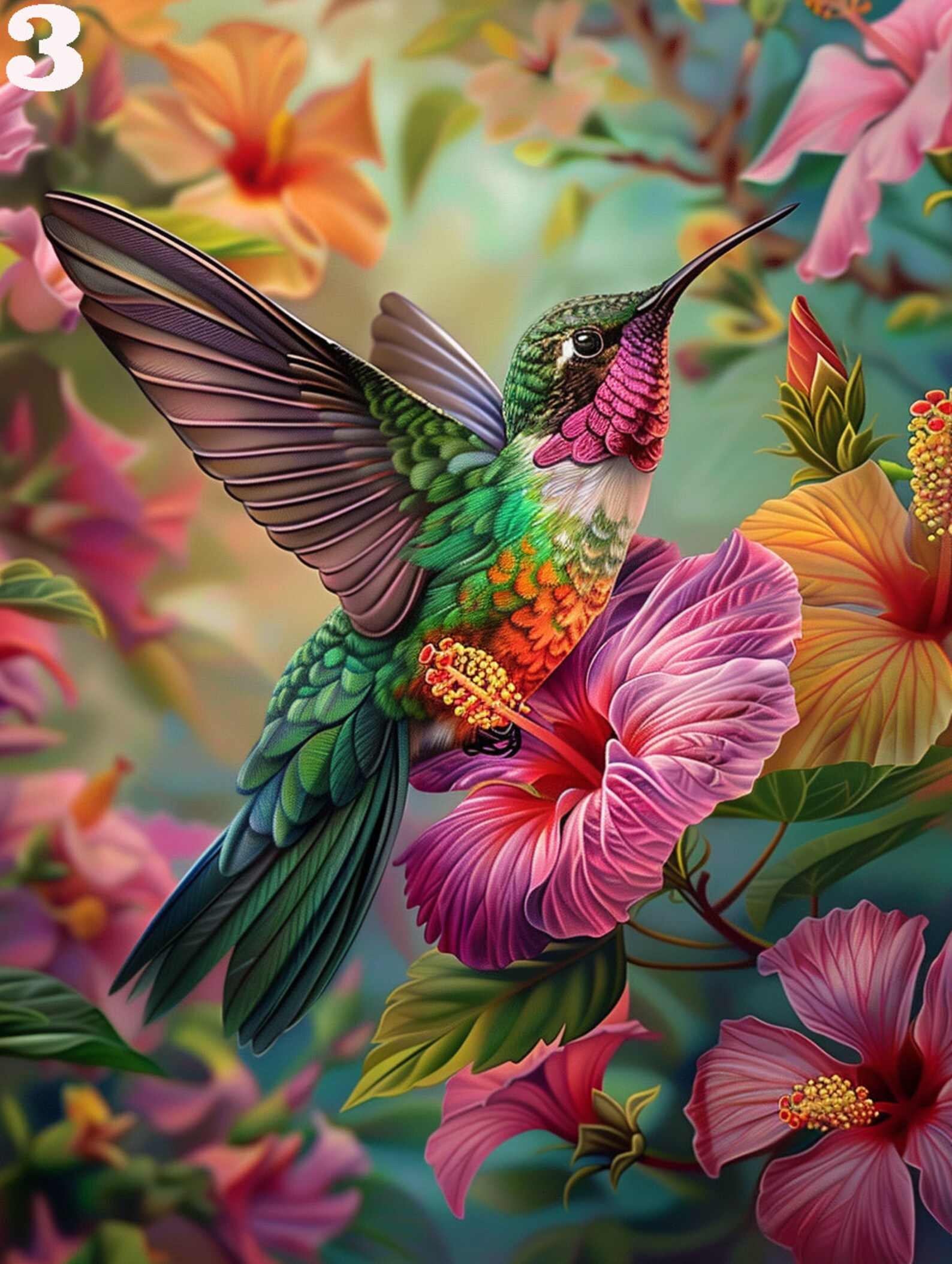 Hummingbird 5D DIY Diamond Painting Kits With AB Drill Diamond Art Soft ...