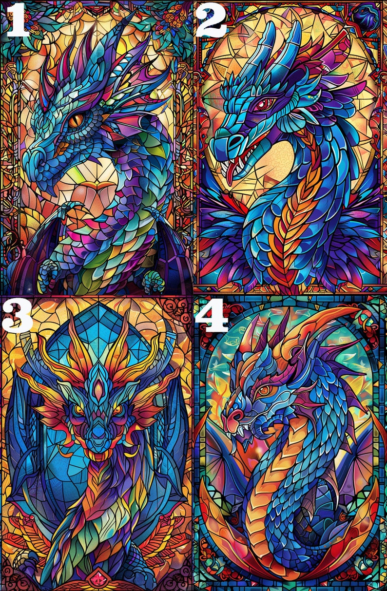 300,500,1000 Piece Stained Glass Dragon Jigsaw Puzzle,dragon Wood ...