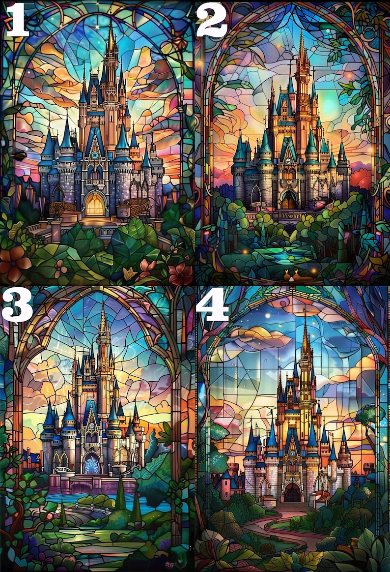 Stained Glass Castle Jigsaw Puzzle Style Art Puzzle 300/500/1000 Piece ...