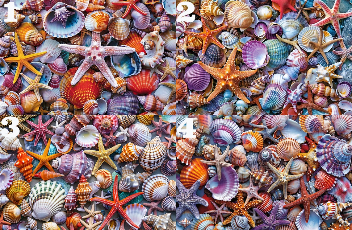 Stained Glass Beach Shells Starfish Jigsaw Puzzle，colorful Starfish ...
