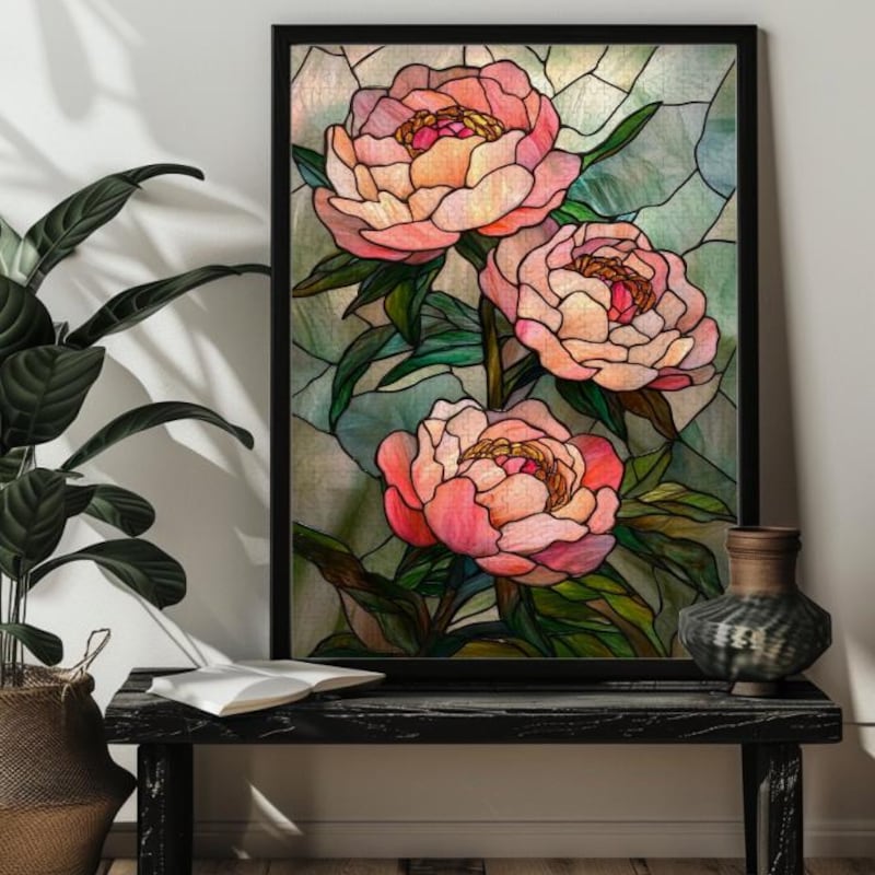 Peony Stained Glass - Etsy