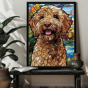 Stained Glass Goldendoodle Jigsaw Puzzle，labradoodle Dogs Lover Gift ...