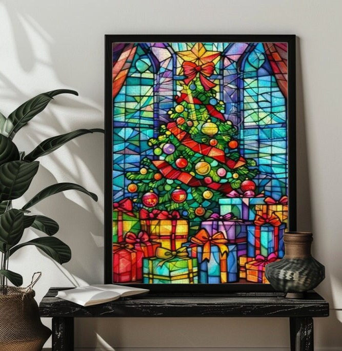 Stained Glass Christmas Tree Jigsaw Puzzles for Adults，christmas Tree ...