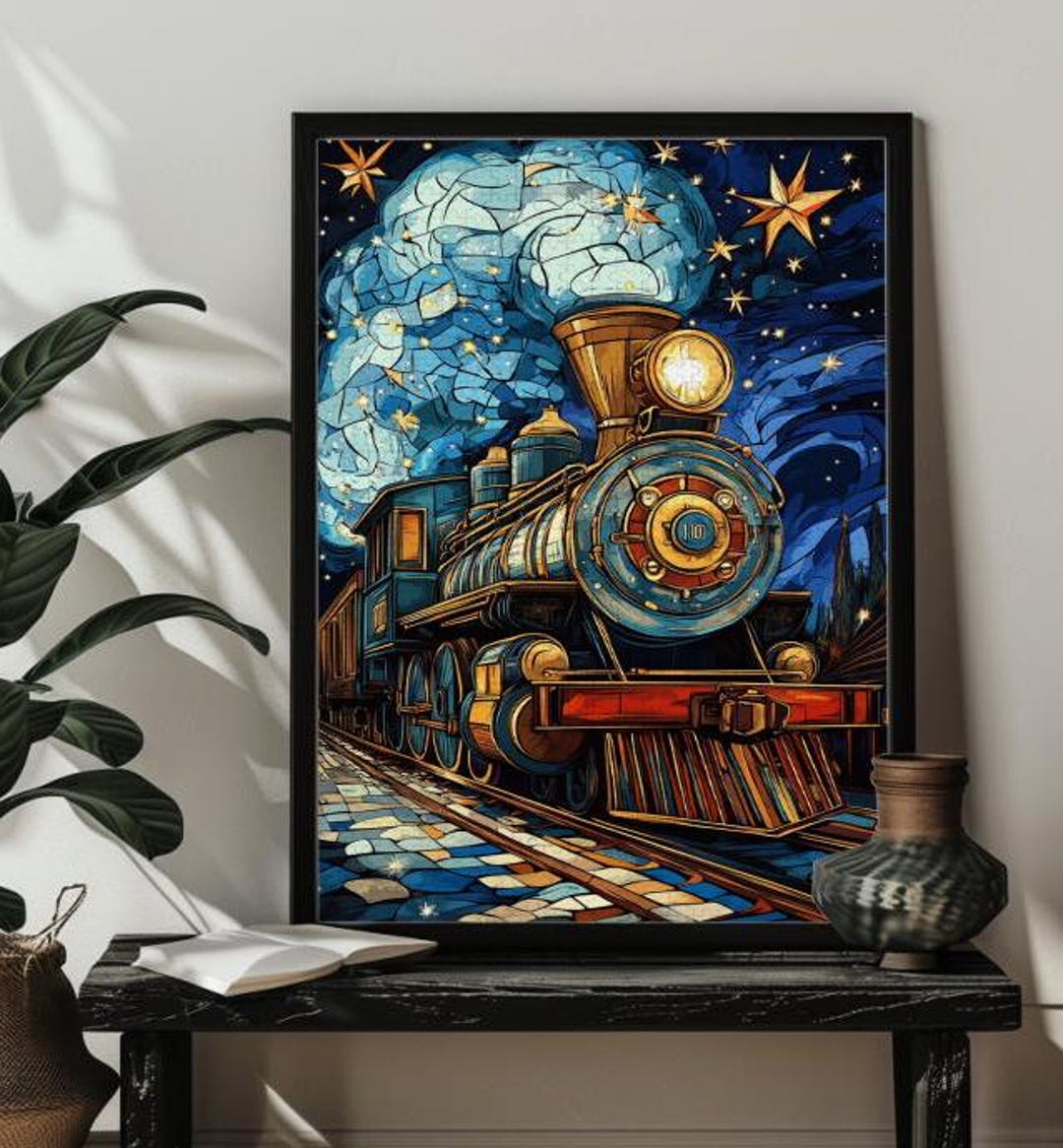Stained Glass Train Jigsaw Puzzle for Kids，200/300/500/1000 Wood Steam ...
