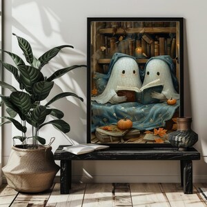Fall Cute Ghost Reading Halloween Jigsaw Puzzle Art Gift 500/1000 ...